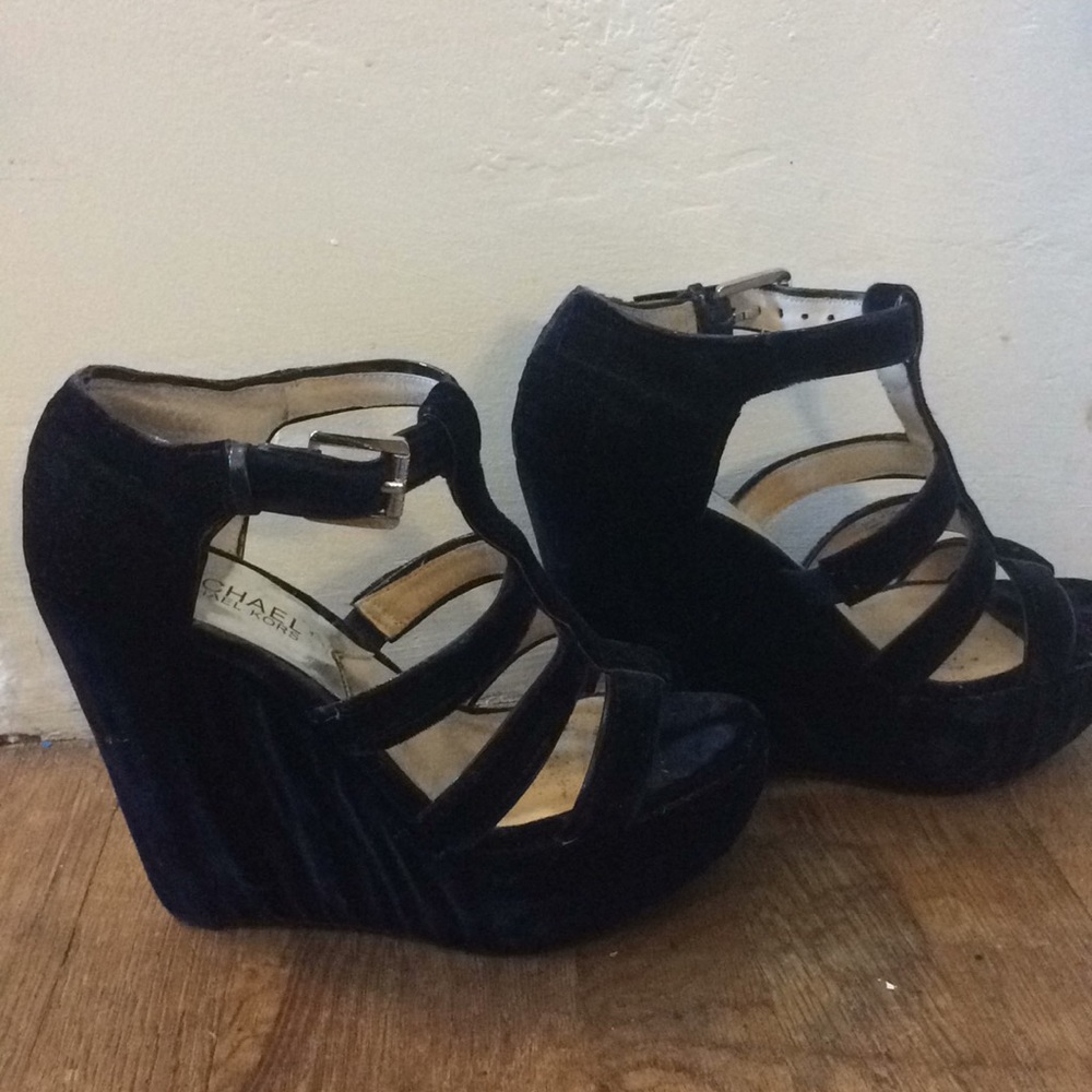 Michael Kors Blue Velvet Platforms - Gem